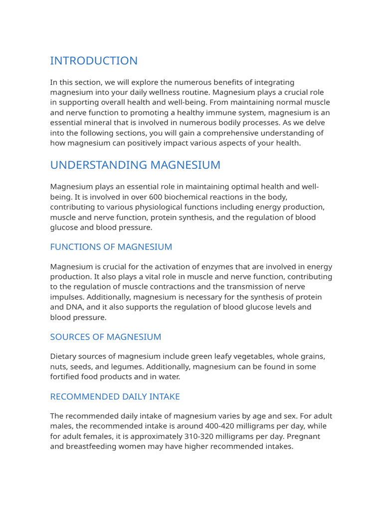 Understanding Magnesium | PDF | Dietary Supplements | Mental Health