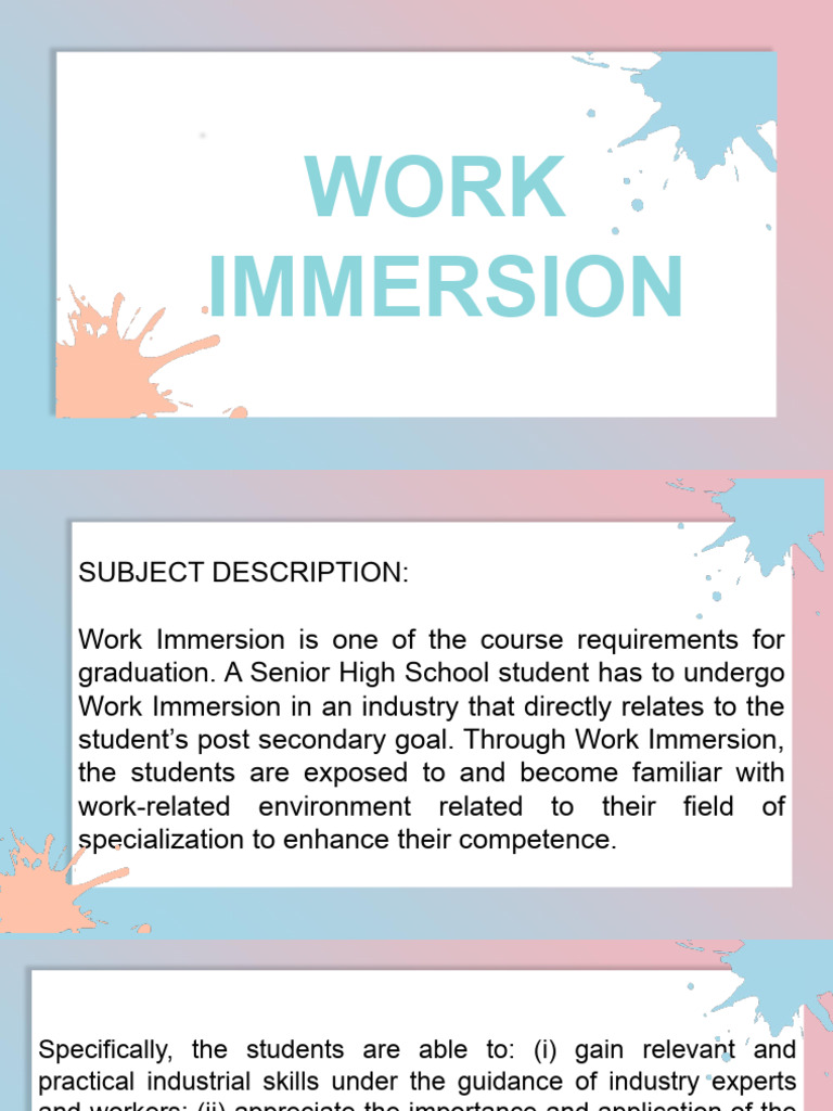 Orientation - Work Immersion | PDF | Cognitive Science | Cognition