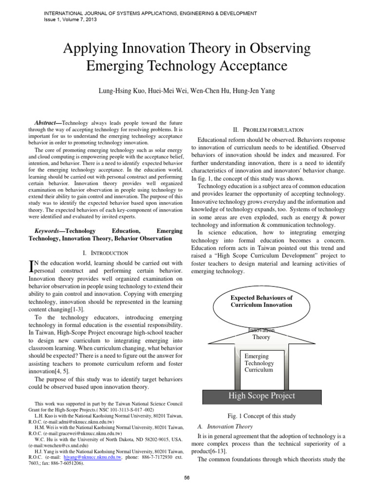 Applying Innovation Theory in Observing | PDF | Innovation | Cognition