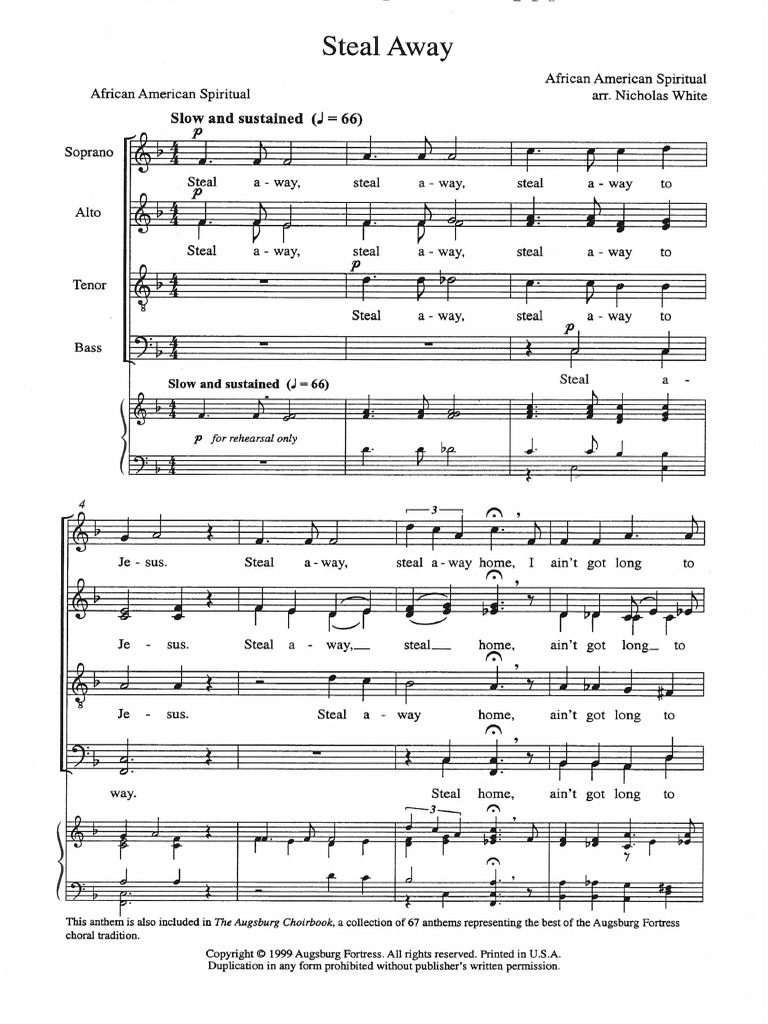 Steal Away - Arr. Nicholas White | PDF