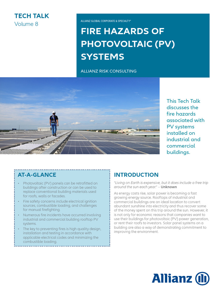 Allianz - Fire Hazards of PV Systems | PDF | Photovoltaic System ...