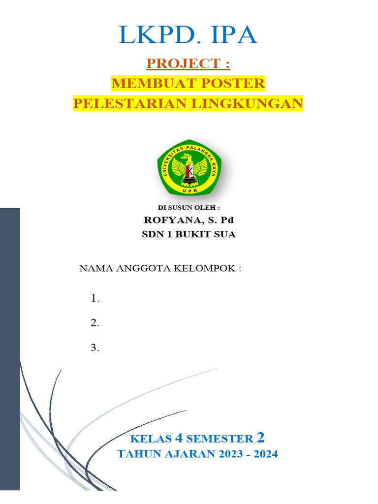 LKPD Ipa 3 (Project) Membuat Poster Sesuai Tema | PDF