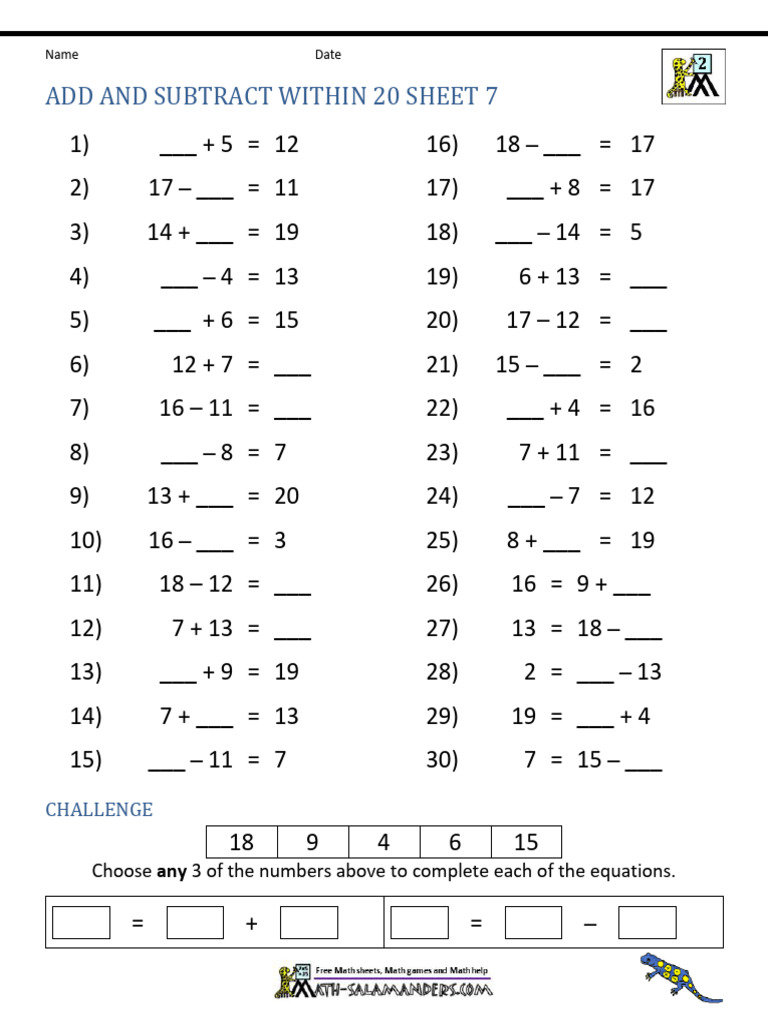 Grade 3 Addition & Subtraction Worksheets | PDF