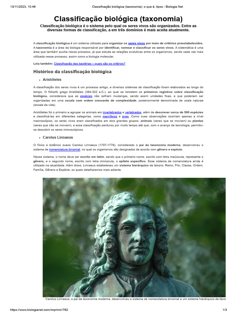 Classificação Biológica (Taxonomia) - o Que É, Tipos - Biologia Net ...