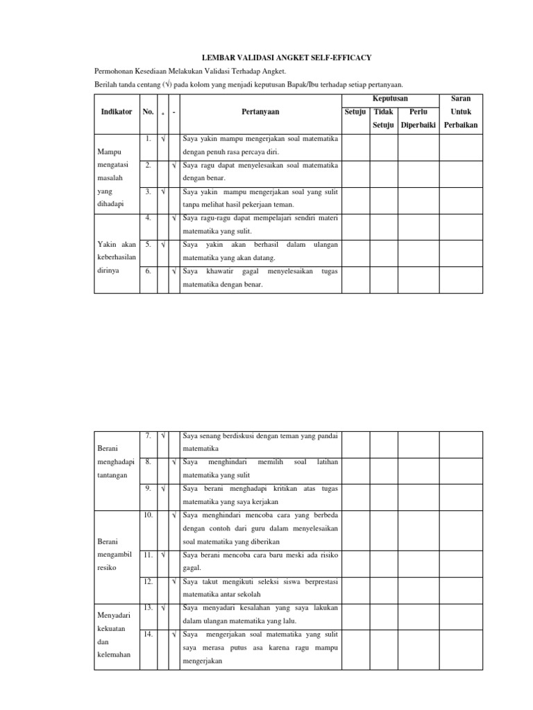 Lembar Angket | PDF