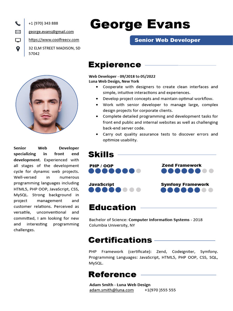 CV Template 0004 | Download Free PDF | Php | Web Design