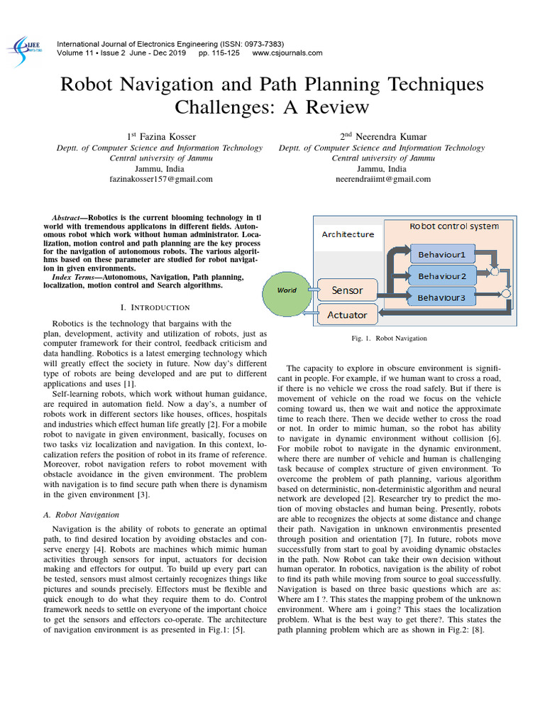 Robot Navigation and Path Planning Techniques Challenges: A Review | PDF