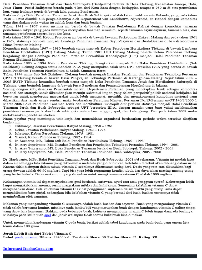 Manfaat Buah Jeruk | PDF