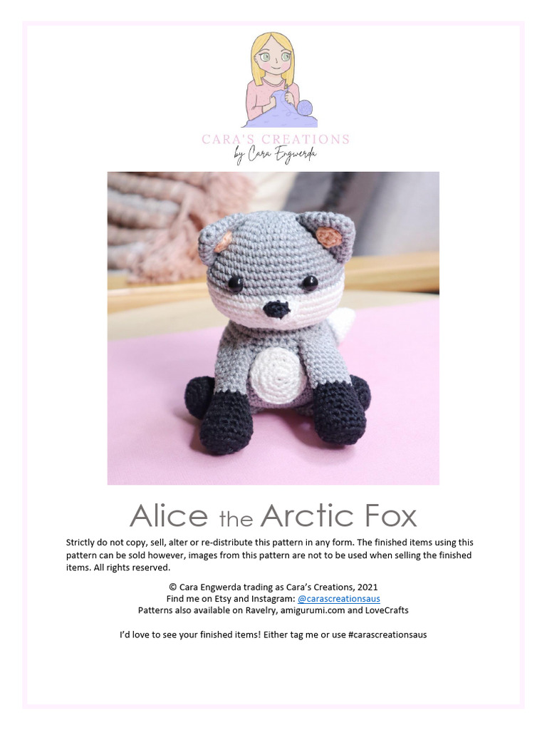 Alice The Arctic Fox | PDF | Crochet | Crafts