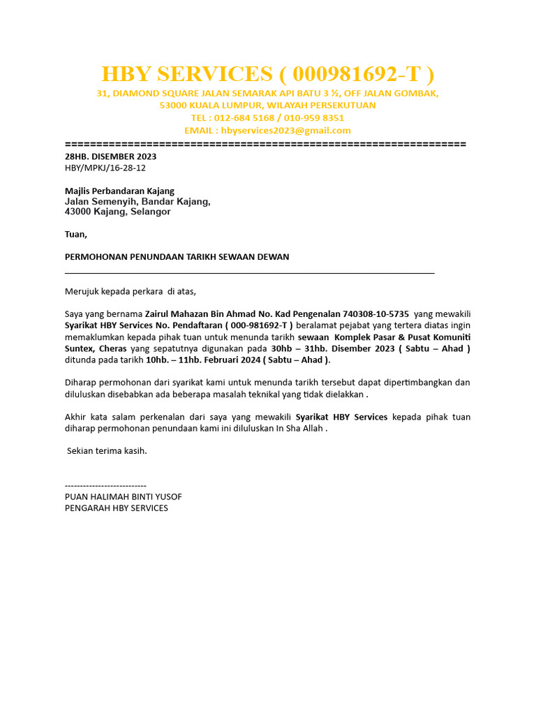 Surat Kepada MPKJ | PDF