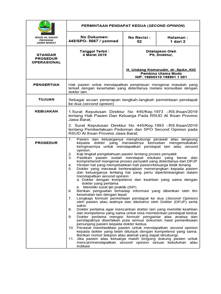 SOP Second Opinion | PDF