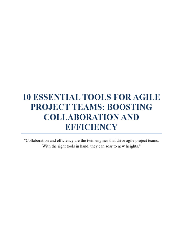 10 Essential Tools For Agile Project Teams-4 | PDF | Agile Software Development | Computer File