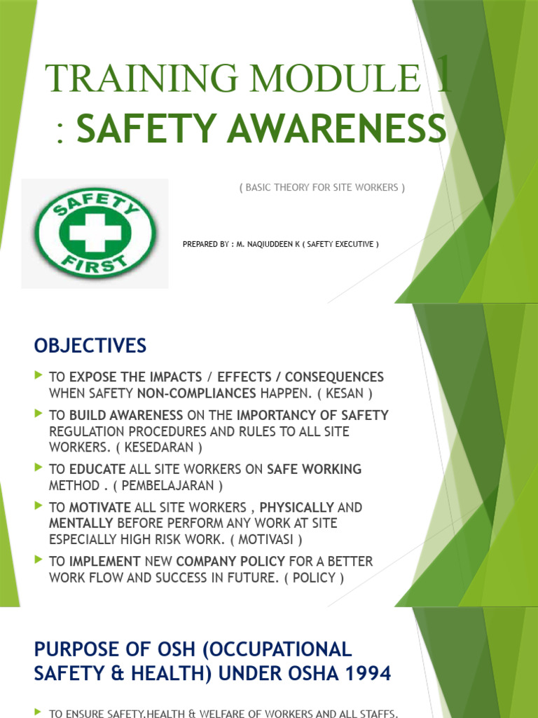 Module 1 Awareness | PDF | Safety | Occupational Safety And Health