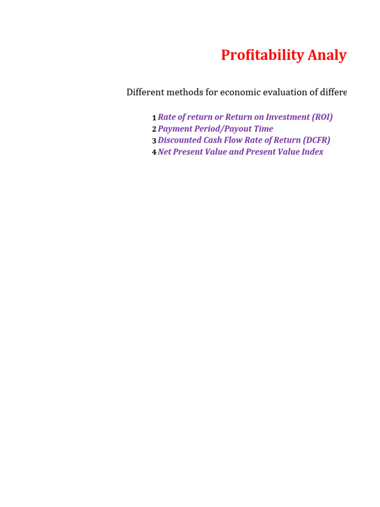 Profitability Analysis | PDF | Return On Investment | Investing