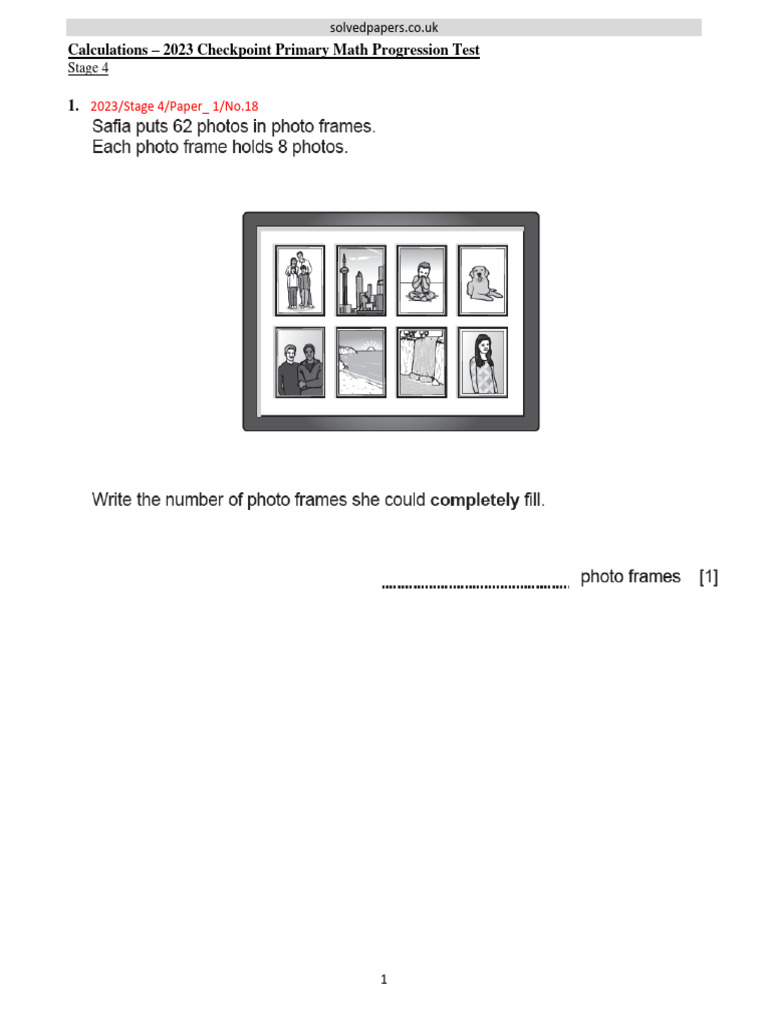 2023-Calculations-Checkpoint Primary Math Progression Stage-4 | PDF ...