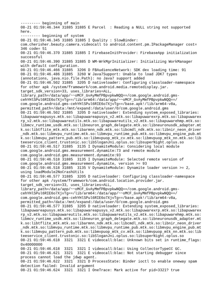 Com - Cherisher.beauty - Camera.videocall Logcat | PDF | Java (Programming Language) | Android ...