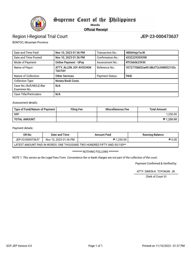 Jep 23 000473637 | PDF | Fee | Economies