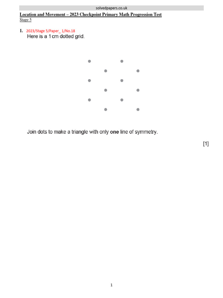 2023 Location and Movement Checkpoint Primary Math Progression Stage 5 ...
