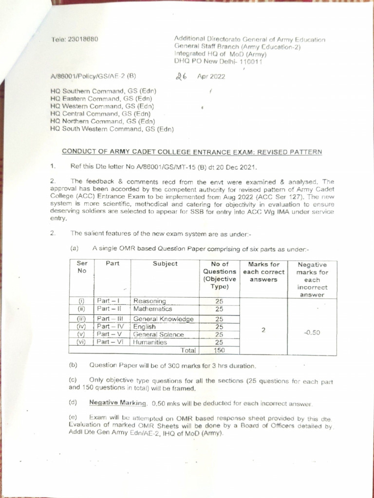 ACC NEW Sample Paper by ACC Defence Academy | PDF