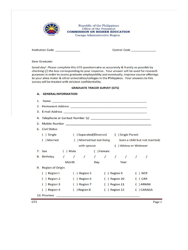 CHED QUestionnaire | PDF