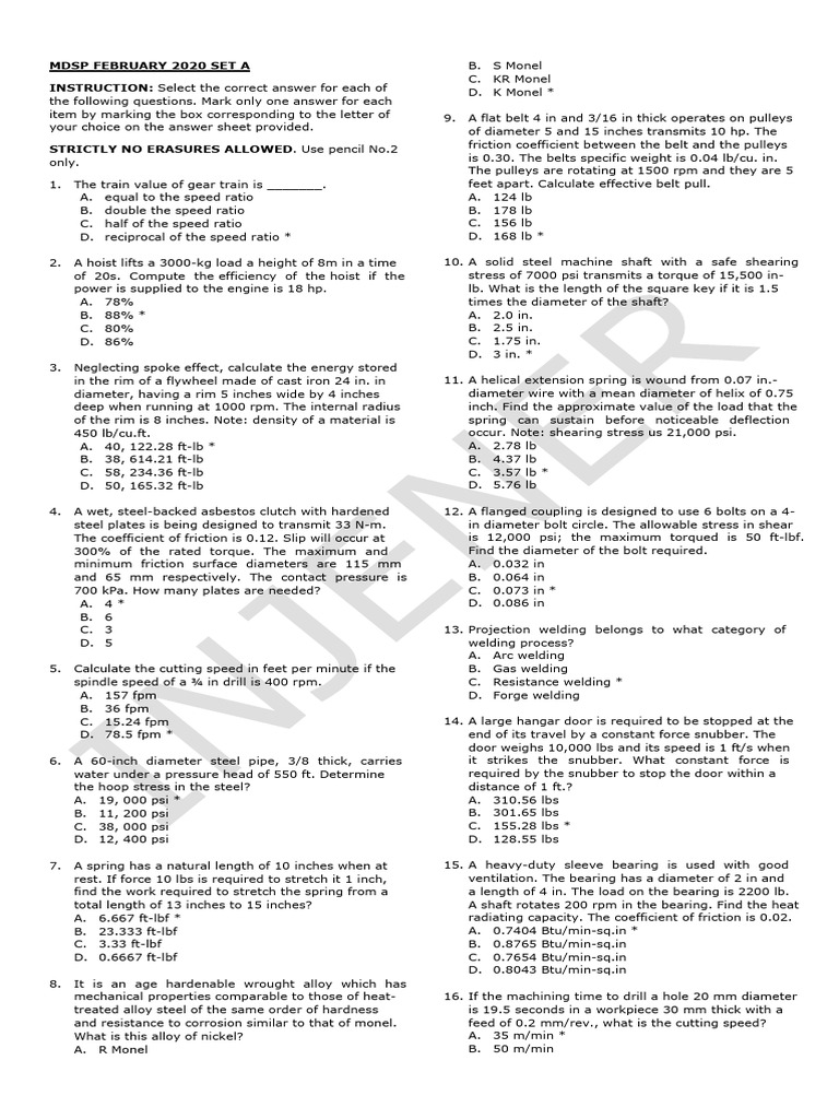 MDSP - February 2020 | PDF | Gear | Belt (Mechanical)