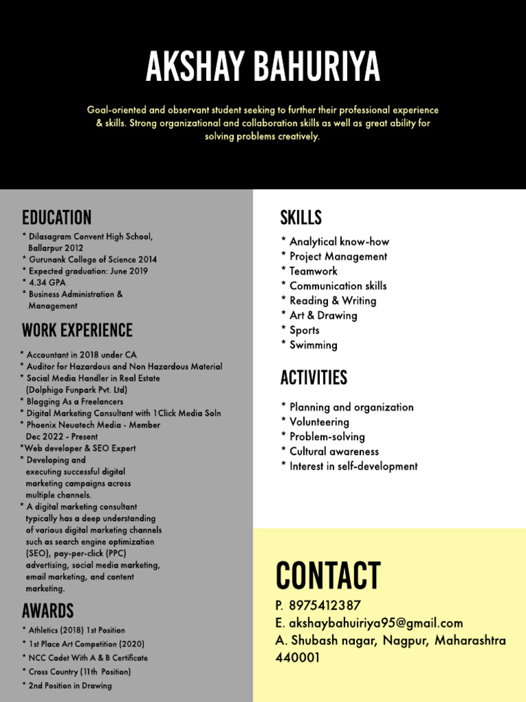 Digital Akshay CV-1 | PDF