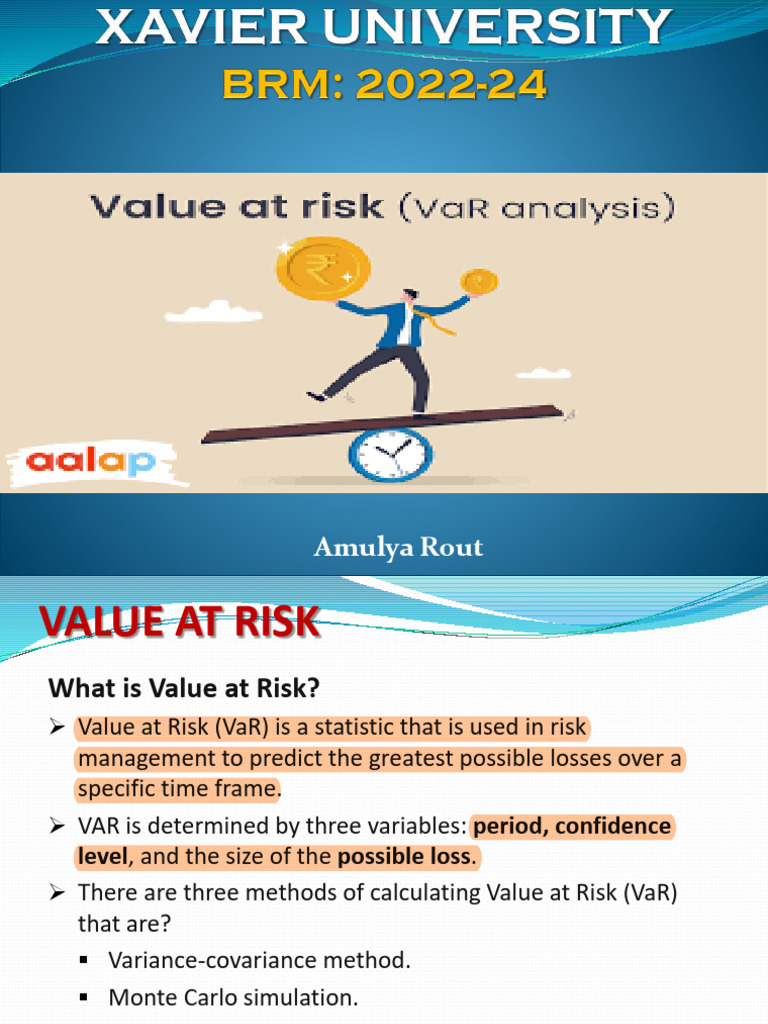 BRM Session 6 Value at Risk | PDF | Value At Risk | Financial Risk BRM Session 6 Value at Risk | PDF | Value At Risk | Financial Risk