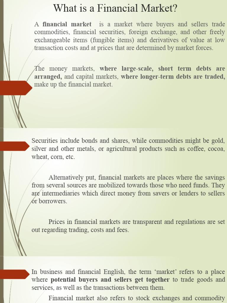 Financial Market and Market Structures | PDF | Financial Markets ...