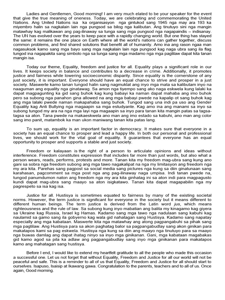 Un Speech | PDF