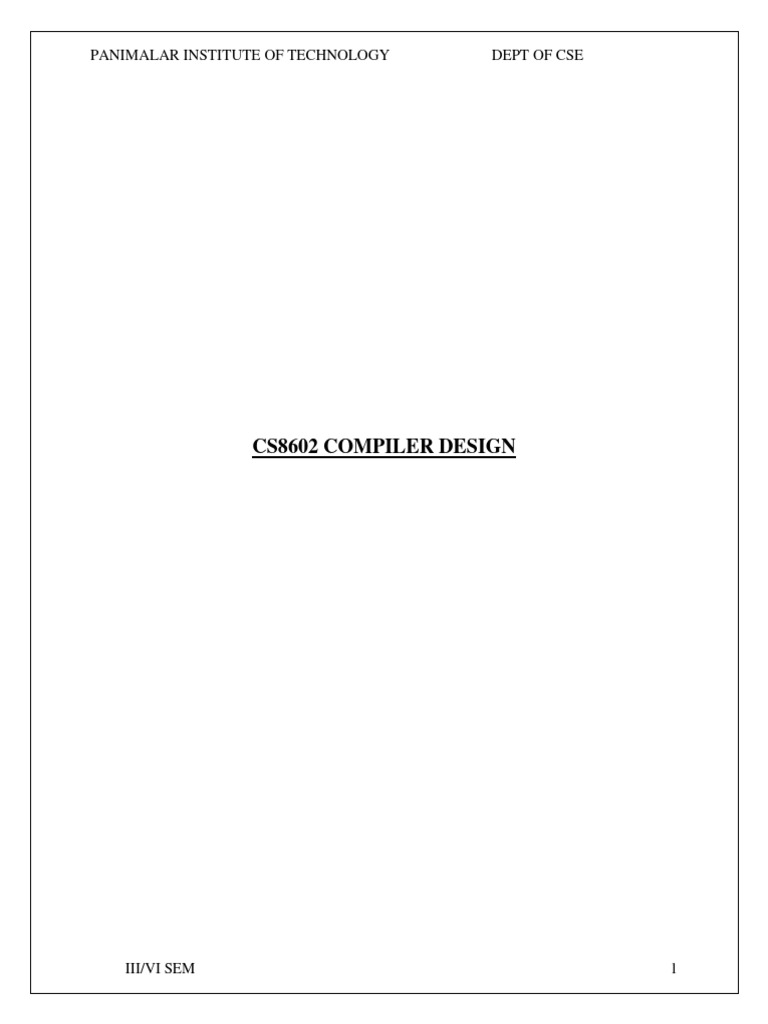 Compiler Design Pdf Parsing Compiler 