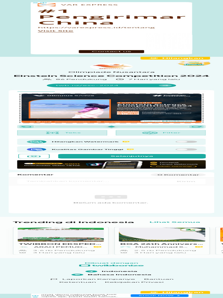 Einstein Science Competition 2024 Twibbonize | PDF