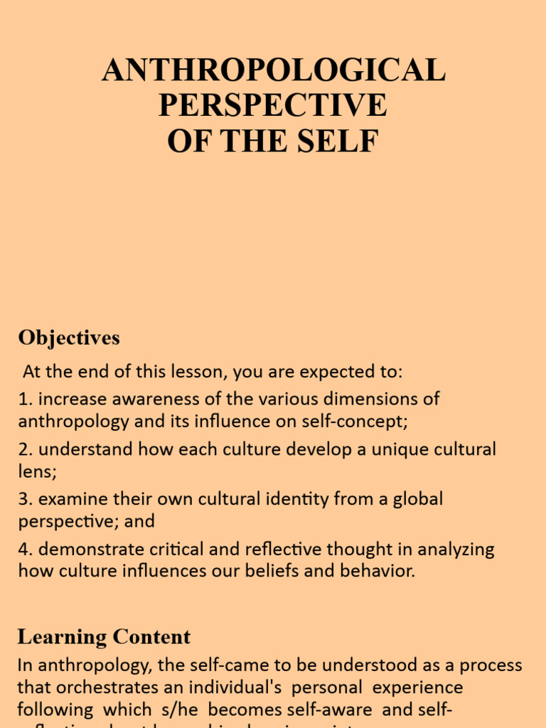 UTS Anthropological Perspective of The Self | PDF | Self Concept | Anthropology