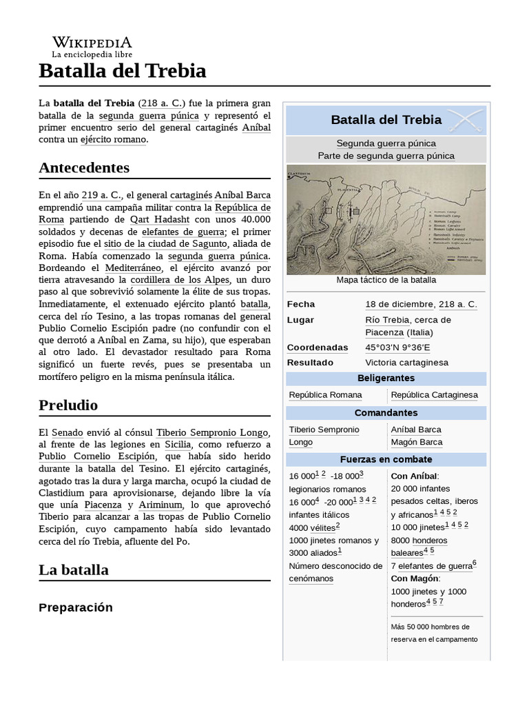 Batalla Del Trebia | PDF | 1st Millennium Bc | Guerras Púnicas