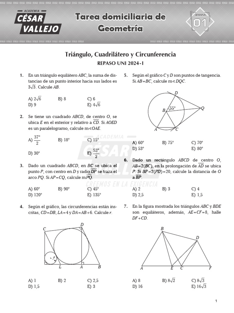G Runi Dom Sem01 | PDF | Triángulo | Rectángulo