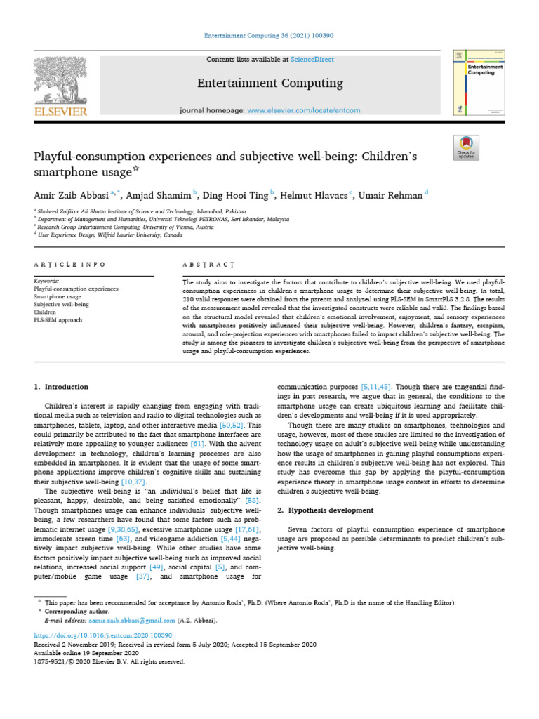 Playful-Consumption Experiences and Subjective Wellbeing | PDF | Well ...