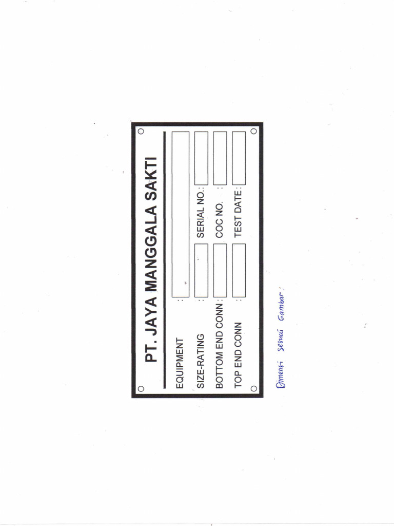 Gambar Name Plate | PDF