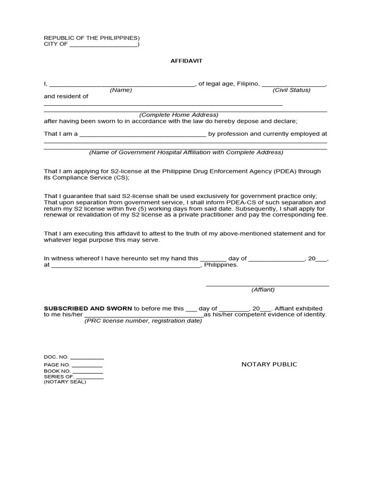 Pdea Affidavit | PDF