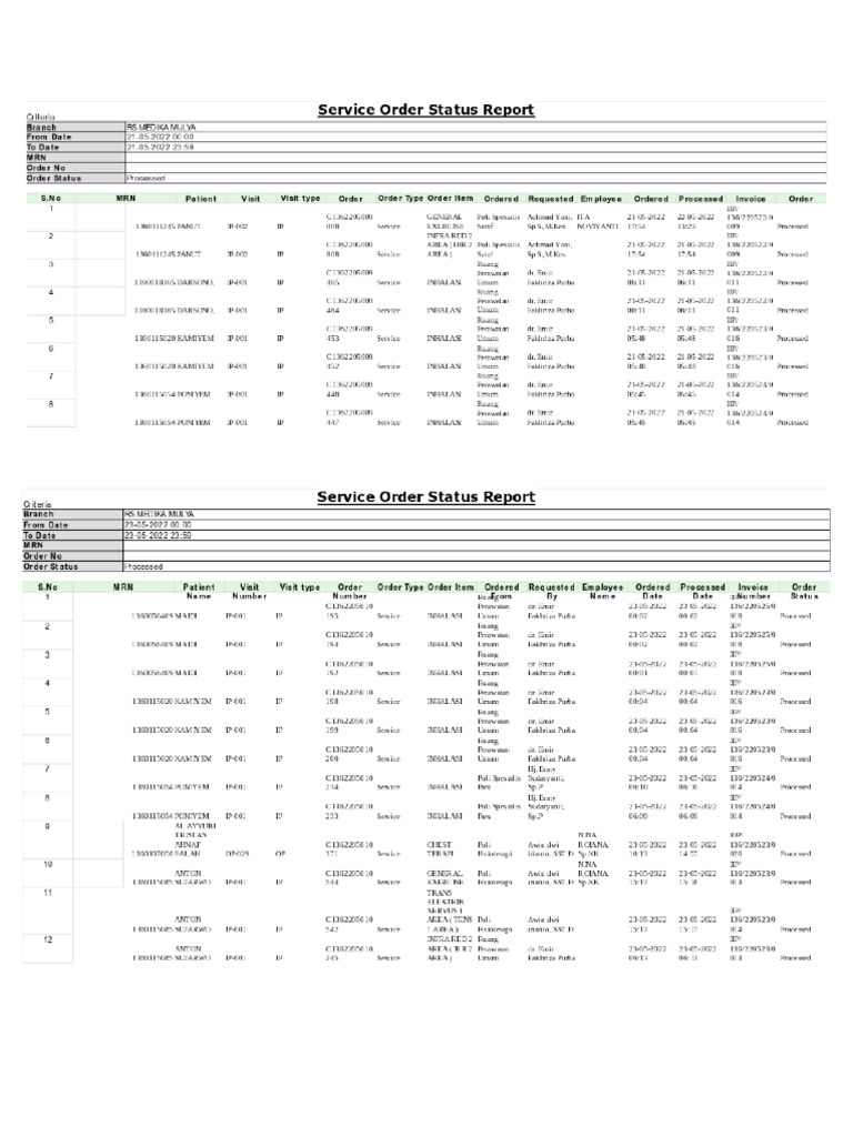 Status Order Report Mei | PDF