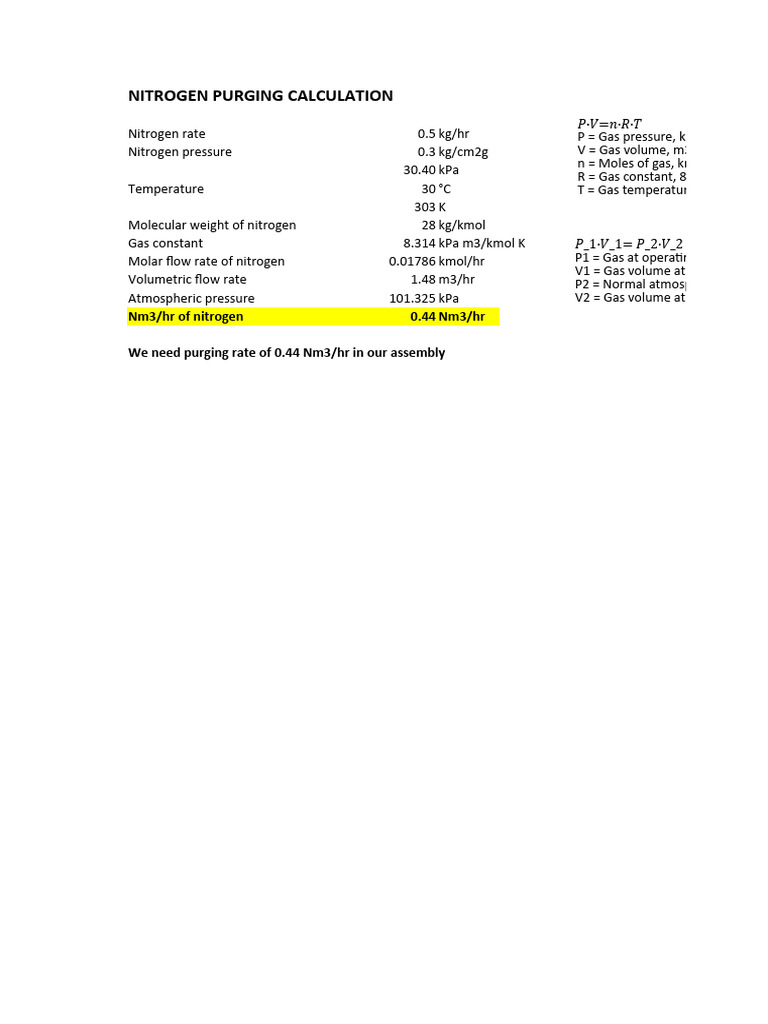 N2 Purging Rate | PDF