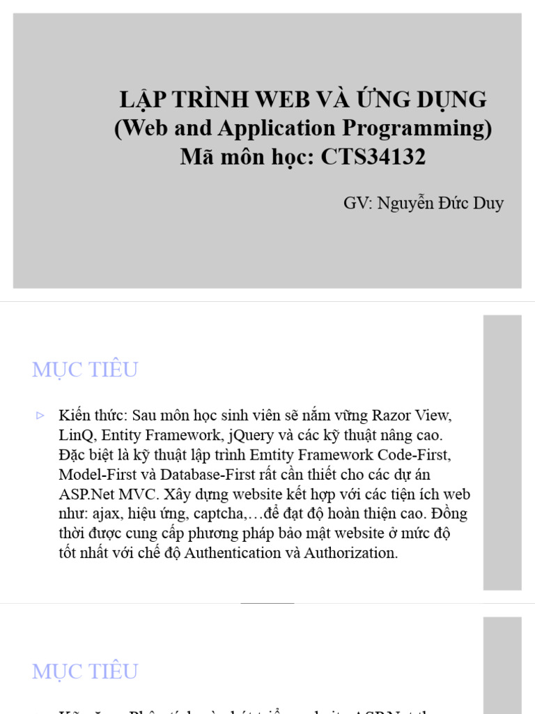 00 - Gioi Thieu Mon Hoc | PDF