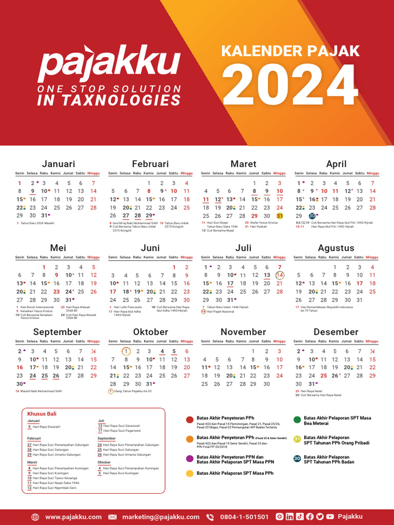 Kalender Pajak 2024 dan 2025 | PDF