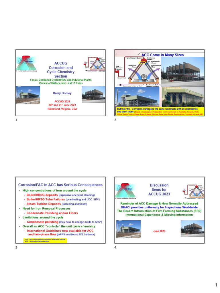 01 ACCUG Corrosion and Cycle Chemistry - BDooley | PDF | Boiler ...