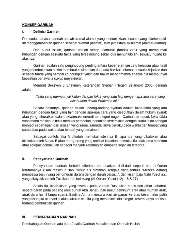 Konsep Qarinah | PDF | Hukum