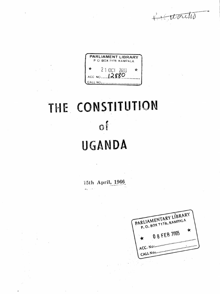 Uganda Constitution 1966 | PDF