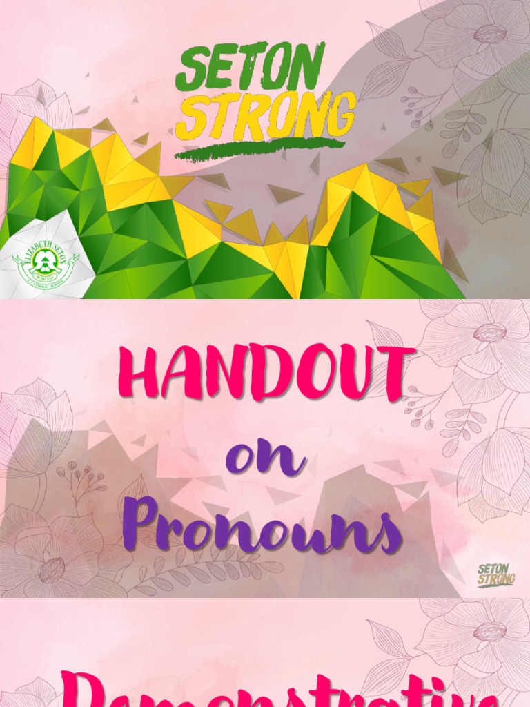 Demonstrative and Interrogative Pronouns | PDF | Grammatical Number ...