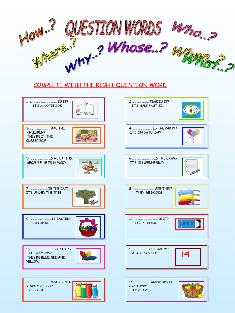 Question Words Fun Activities Games 1108 | PDF