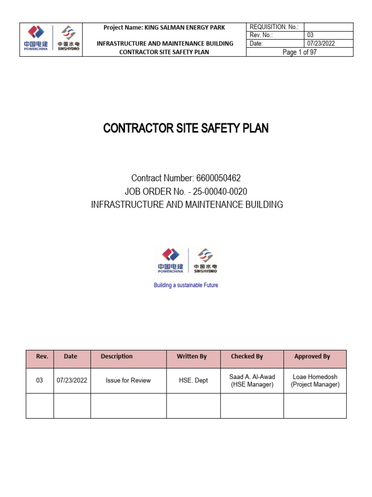 Construction Site Safety Program REV-03 | PDF | Occupational Safety And ... Construction Site Safety Program REV-03 | PDF | Occupational Safety And ...