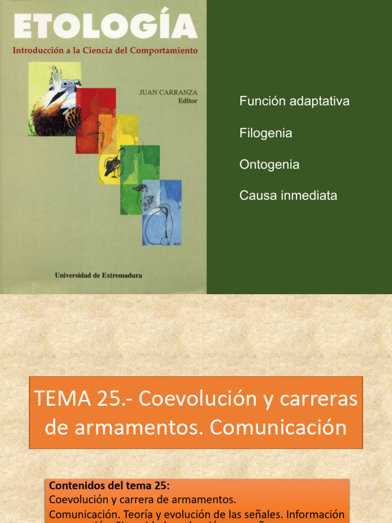 Tema 25 Coevolución y Comunicación | PDF | Depredación | Evolución