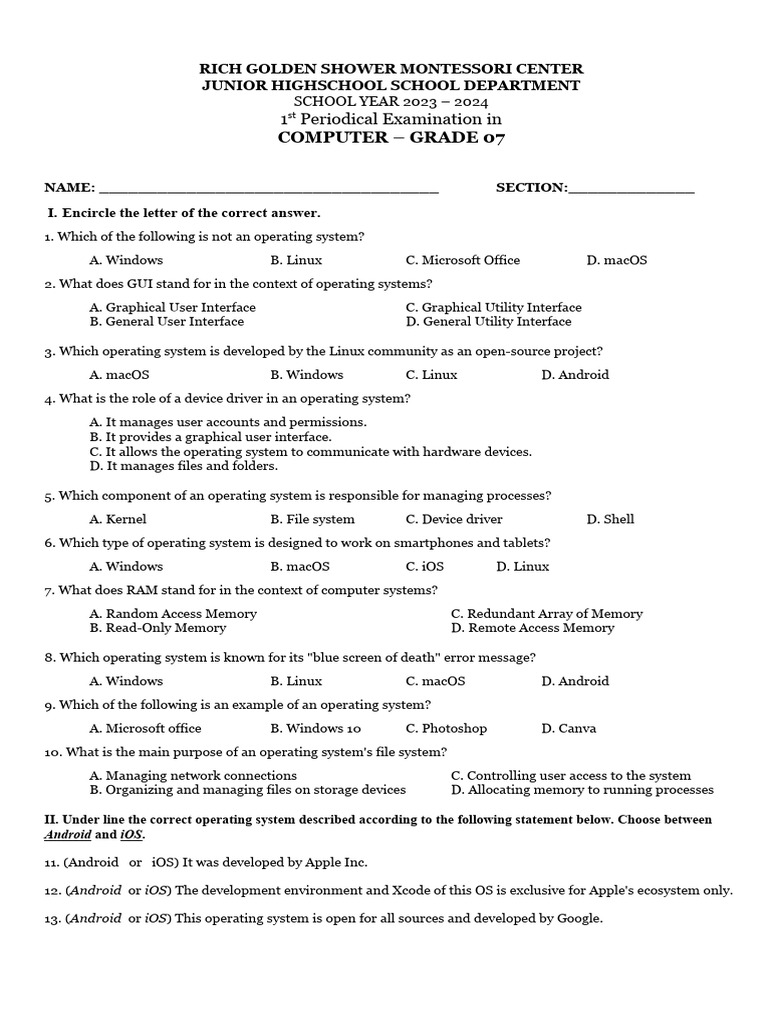 Torres - 1ST Periodical - Com07 | PDF | Android (Operating System ...