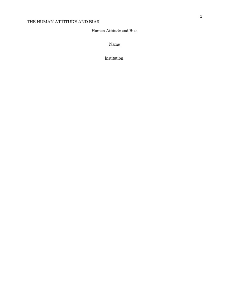 Human Attitudes and Bias | PDF | Attitude (Psychology) | Bias